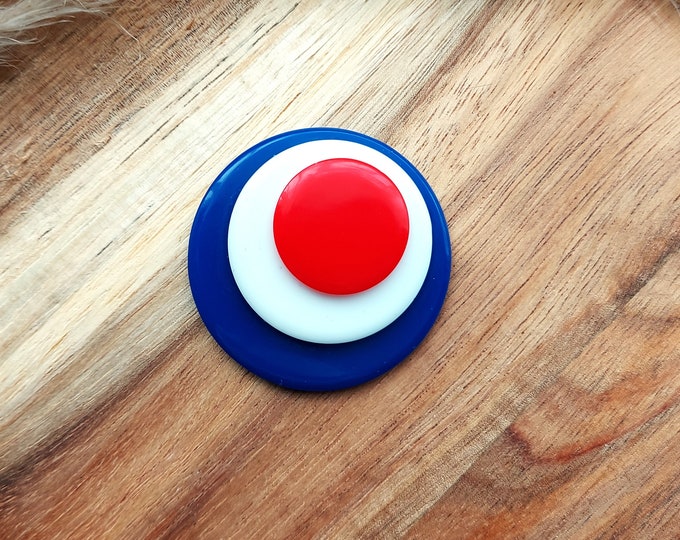 Geometric Resin Brooch: Mod 60s 70s Style Pin, Red White Blue - Etsy.de