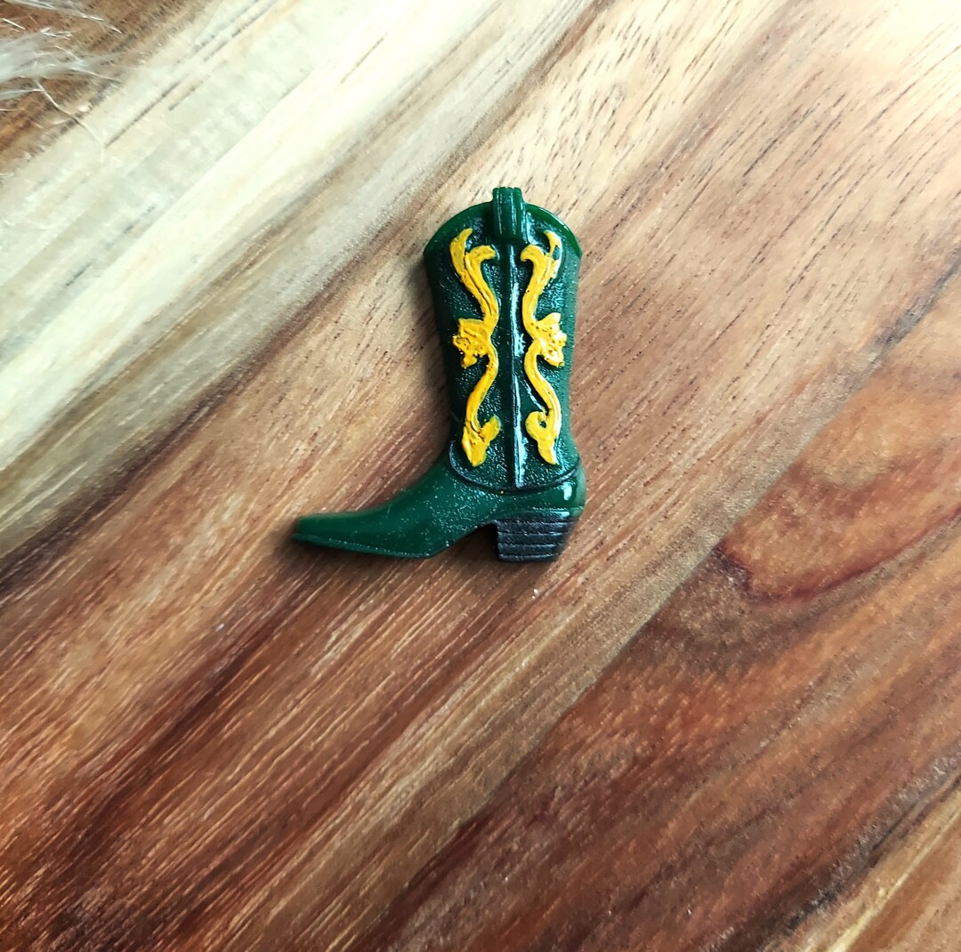 Green Cowboy Boot Brooch: Western Style Resin Pin - Etsy