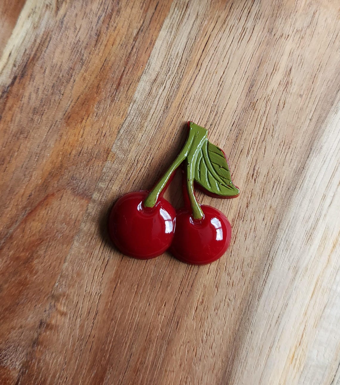Bakelite Style Cherry Brooch, Rockabilly Brooch, 50s Pin Up, Handmade ...
