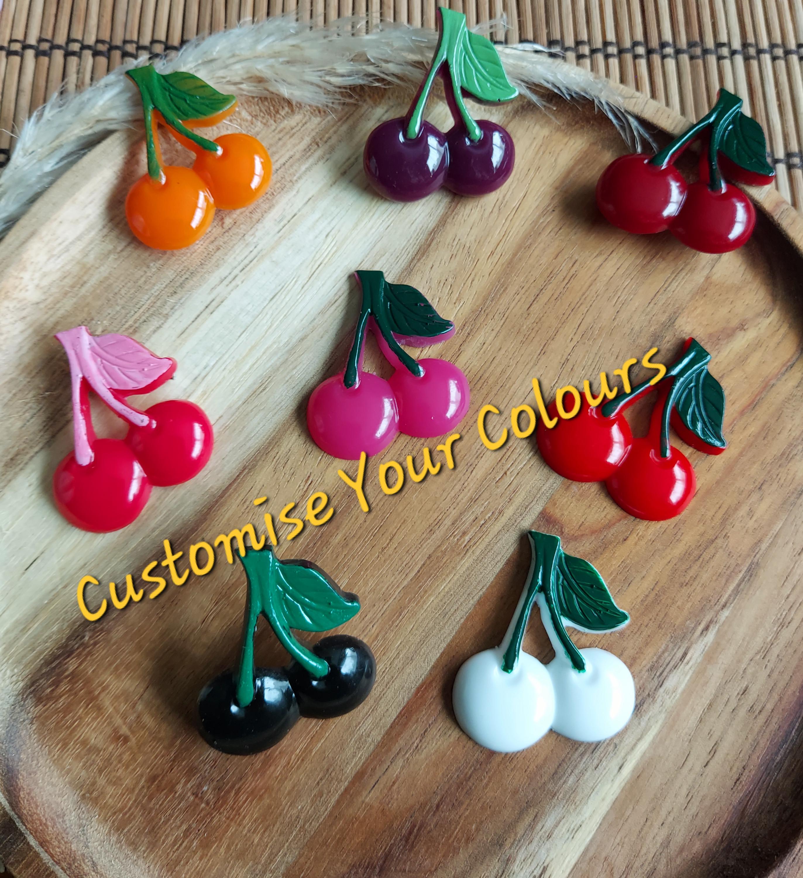 Bakelite Style Cherry Brooch, Rockabilly Brooch, 50s Pin Up, Handmade ...