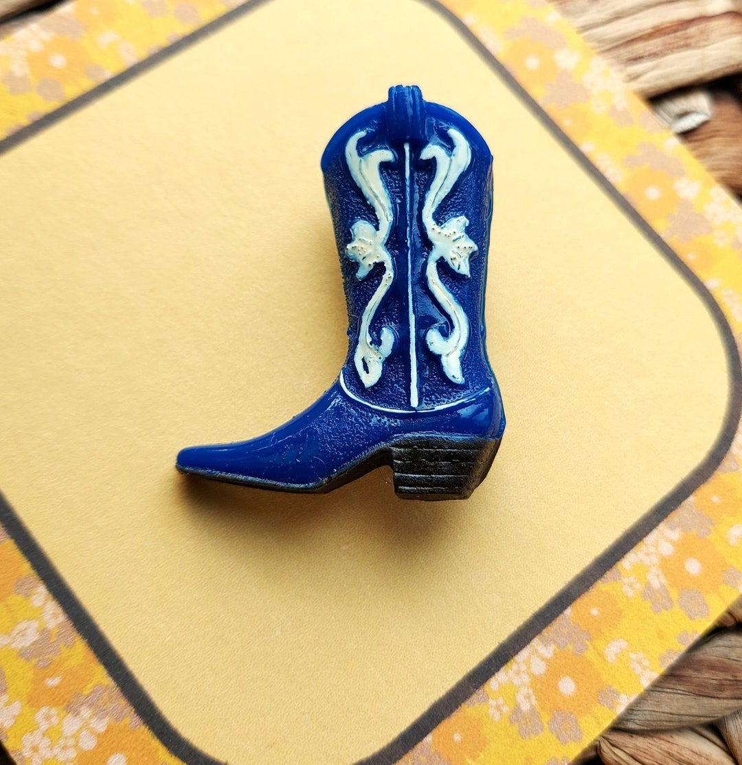 Cowboy Boot Lapel Pin 40s 50s Bakelite Inspired Hand Painted - Etsy