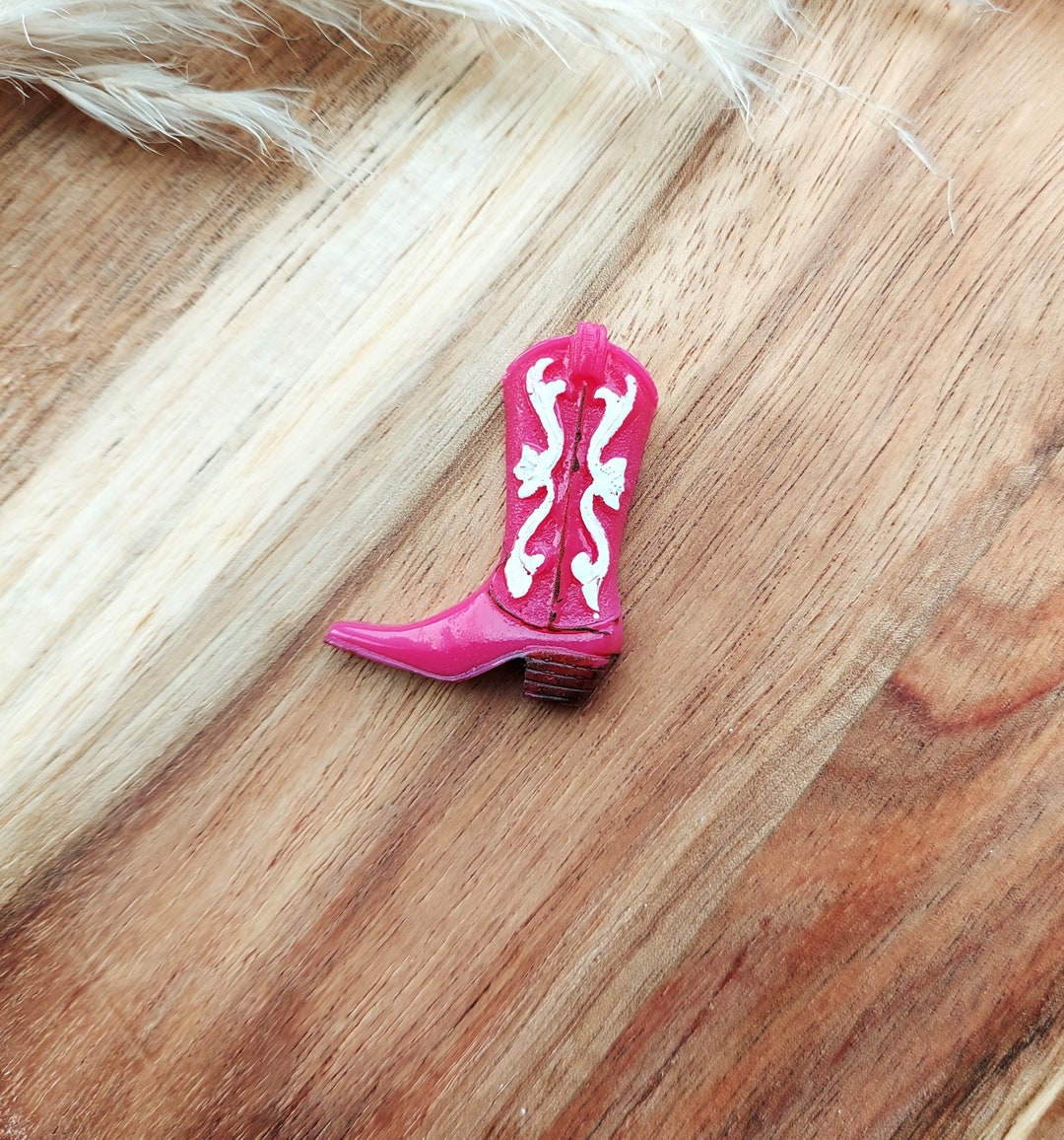 Pink Cowboy Boot Brooch, Western Inspired Cowgirl Jewellery, Handmade ...