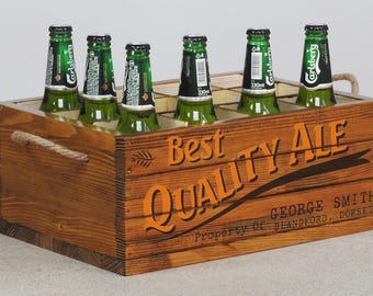 Wood Beer Crate | Etsy