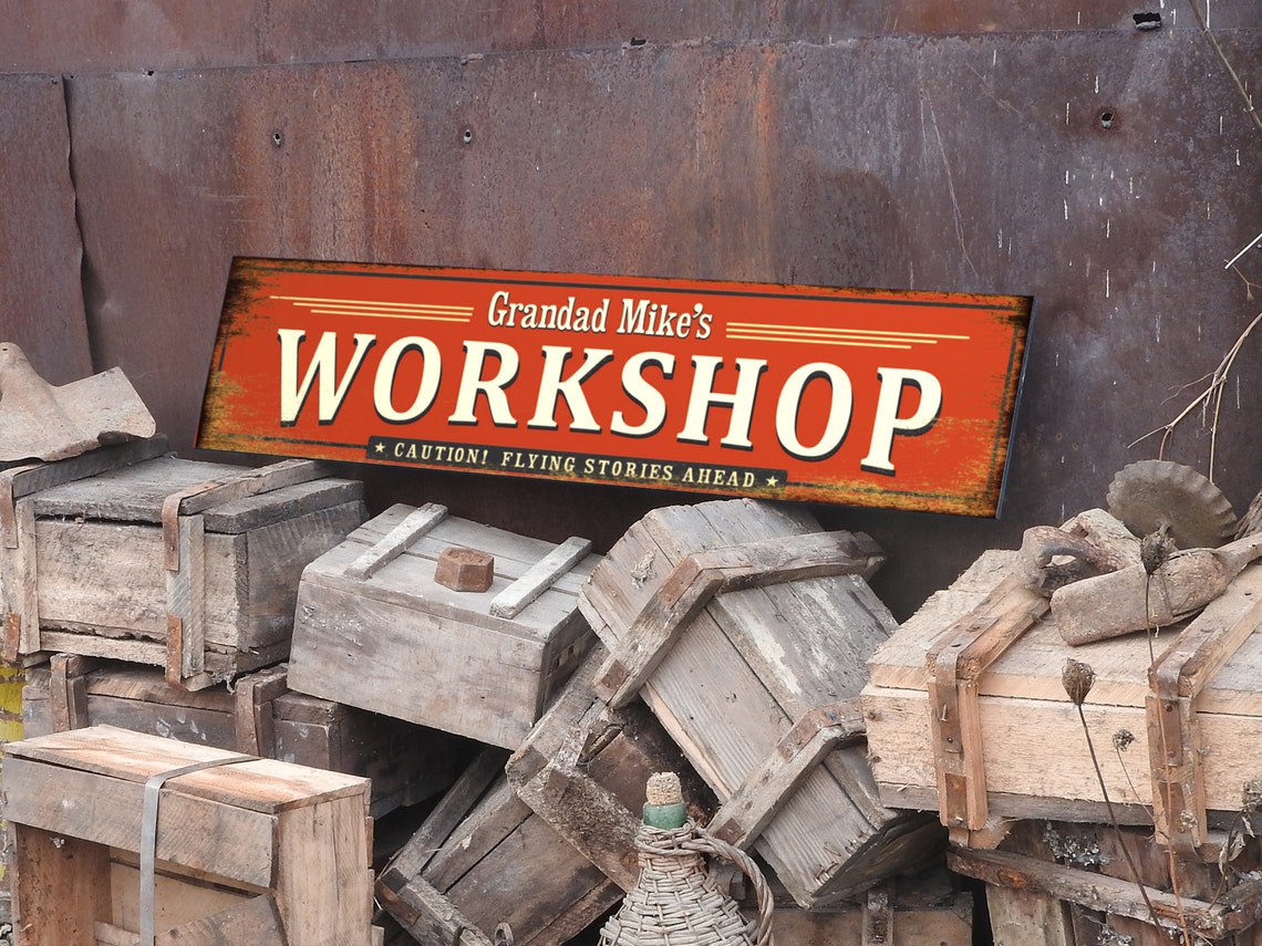 Workshop Sign Vintage Plaque Car Repair Shop Sign Wood Gift - Etsy UK