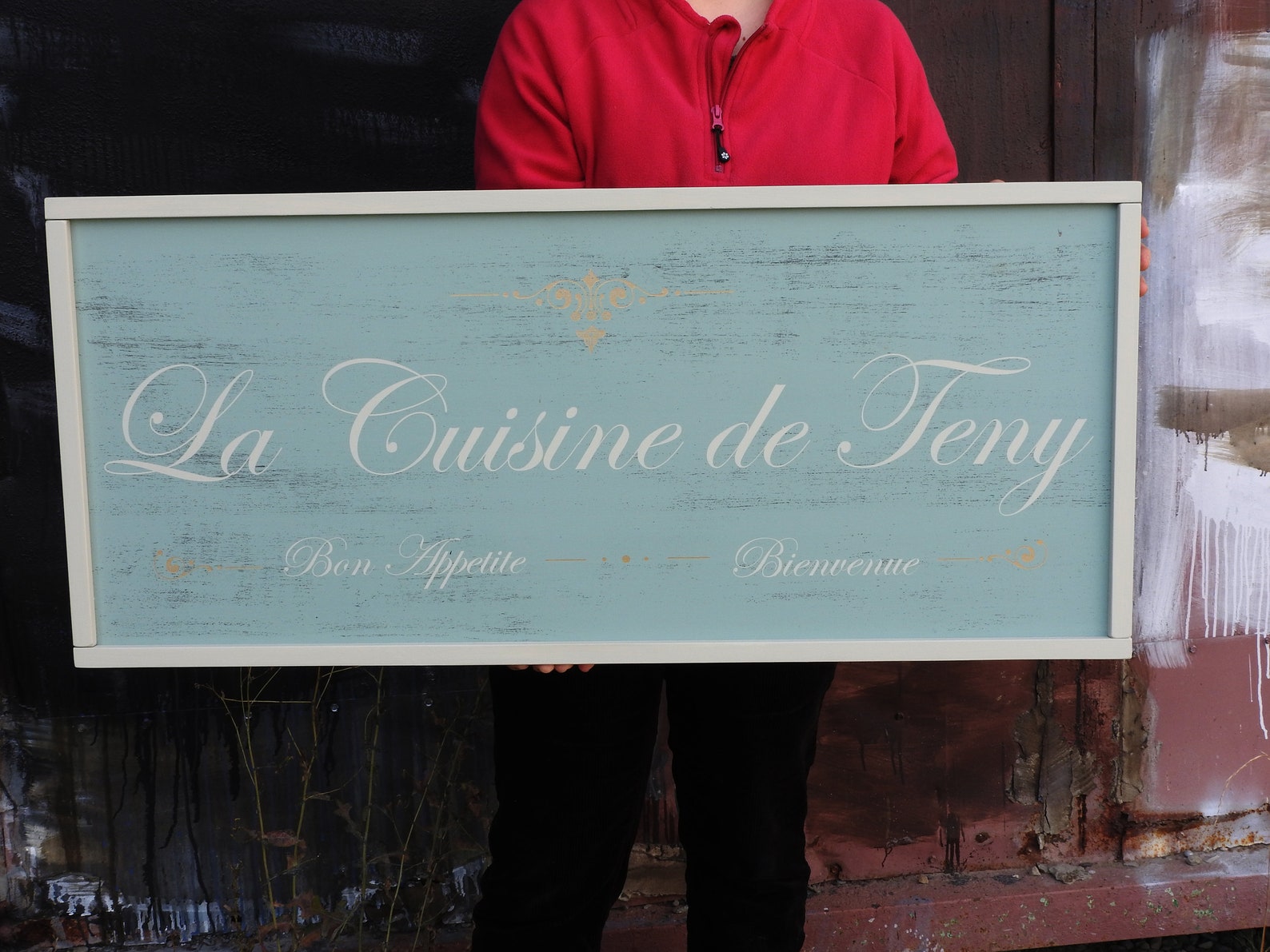 Large Kitchen Sign Vintage Farmhouse Decor Personalised Old - Etsy