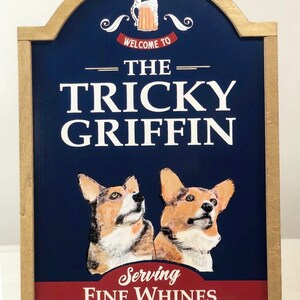Bar Sign With Dog Portrait, Painted English Pub Sign, Bar Decor ...