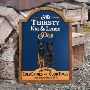 Bar Sign With Dog Portrait, Painted English Pub Sign, Bar Decor ...