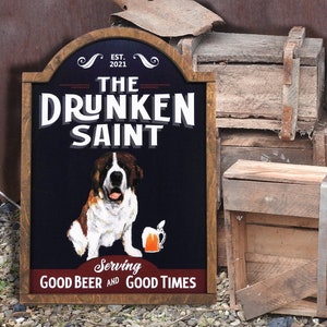 Bar Sign With Dog Portrait, Painted English Pub Sign, Bar Decor ...