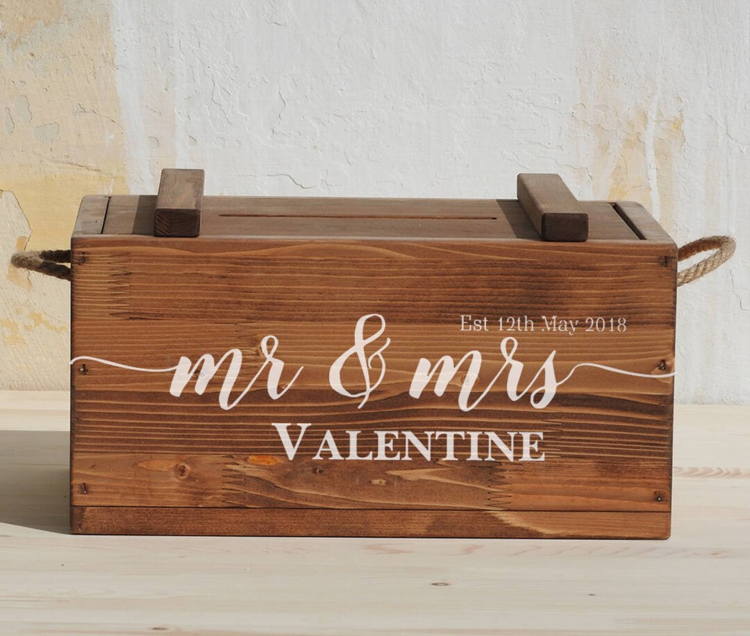 Wedding Card Box, Post Box, Keepsake Box, Treasure Chest, Wedding Card ...