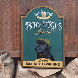 Bar Sign With Dog Portrait, Painted English Pub Sign, Bar Decor ...