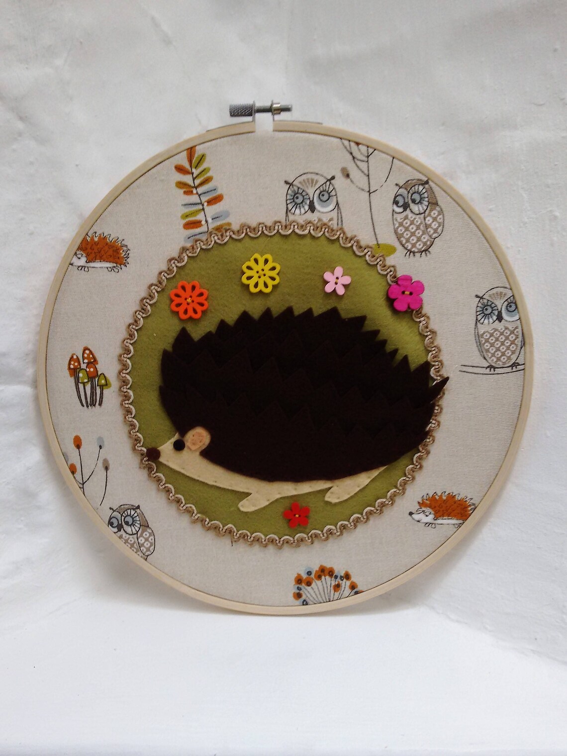 Hedgehog Appliqué Pattern - Embroidery Hoop Picture Instruction ...