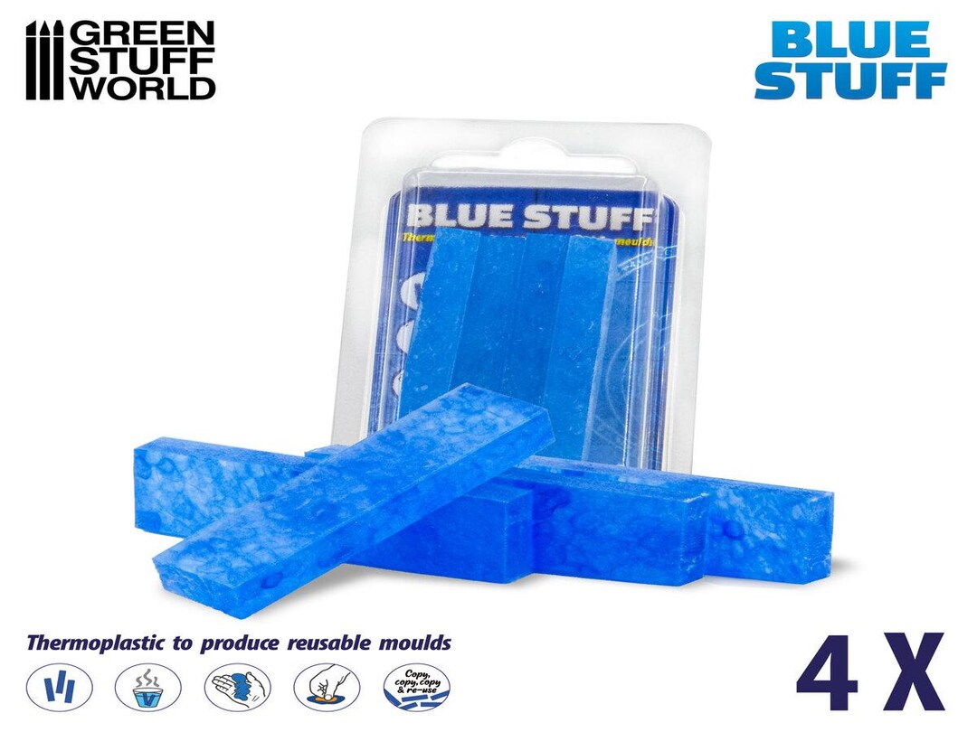 Blue Stuff - 4 Bars - Make Instant Moulds With Water - REUSABLE ...