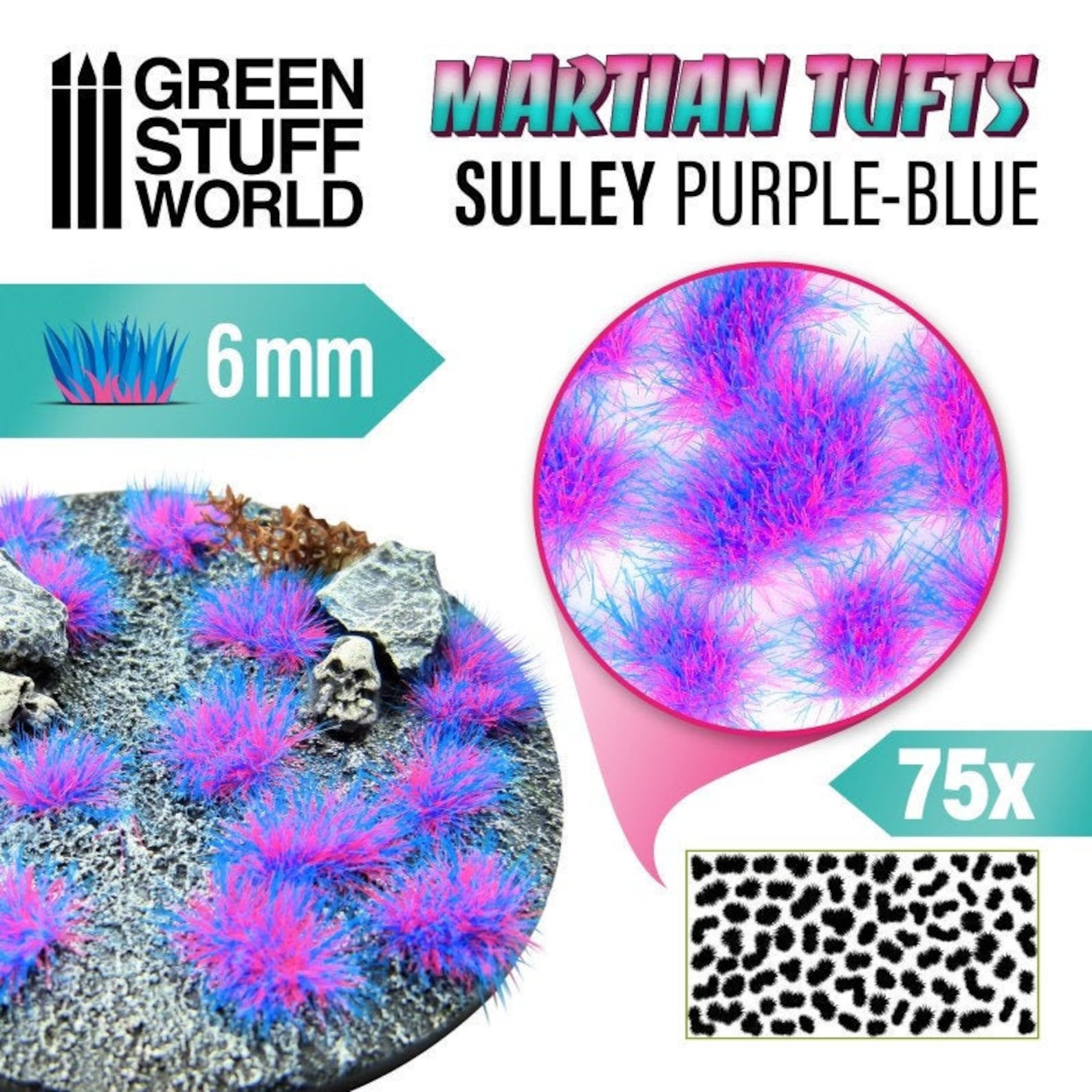 Martian Fluor Tufts - SULLY PURPLE-BLUE - for Dioramas Miniature Bases ...