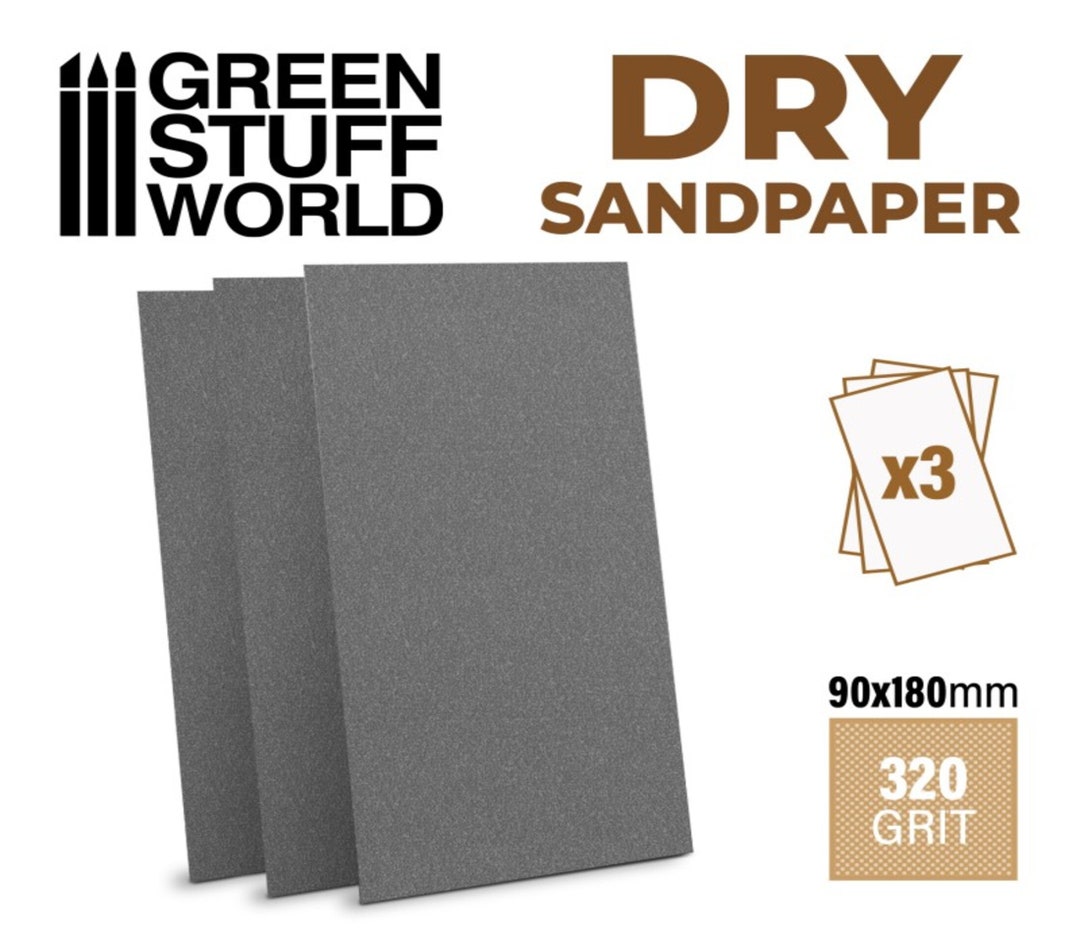 Sandpaper 180x90mm - DRY 320 Grit - Emery Paper Sandpaper for Crafts ...