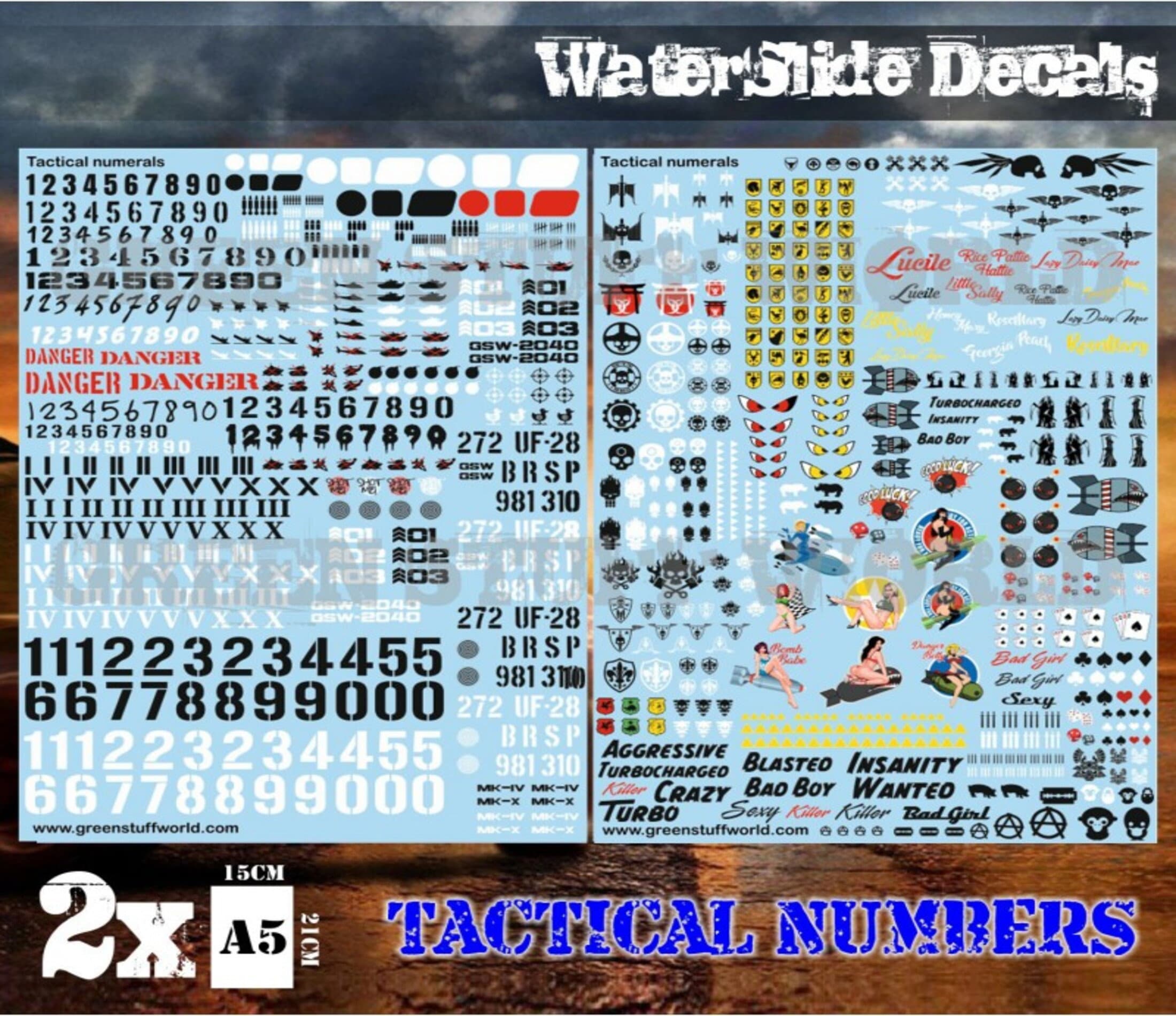 Waterslide Decals Tactical Numerals and Pinups Paint - Etsy Australia
