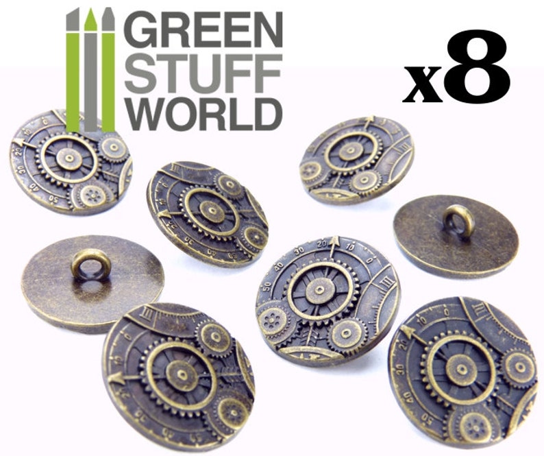 8x Steampunk Buttons GEARS MECHANISM Bronze 7/8 - Etsy