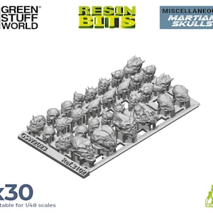 3D Printed Set - ALIEN Skulls - Resin Decoration Scenery Compatible ...