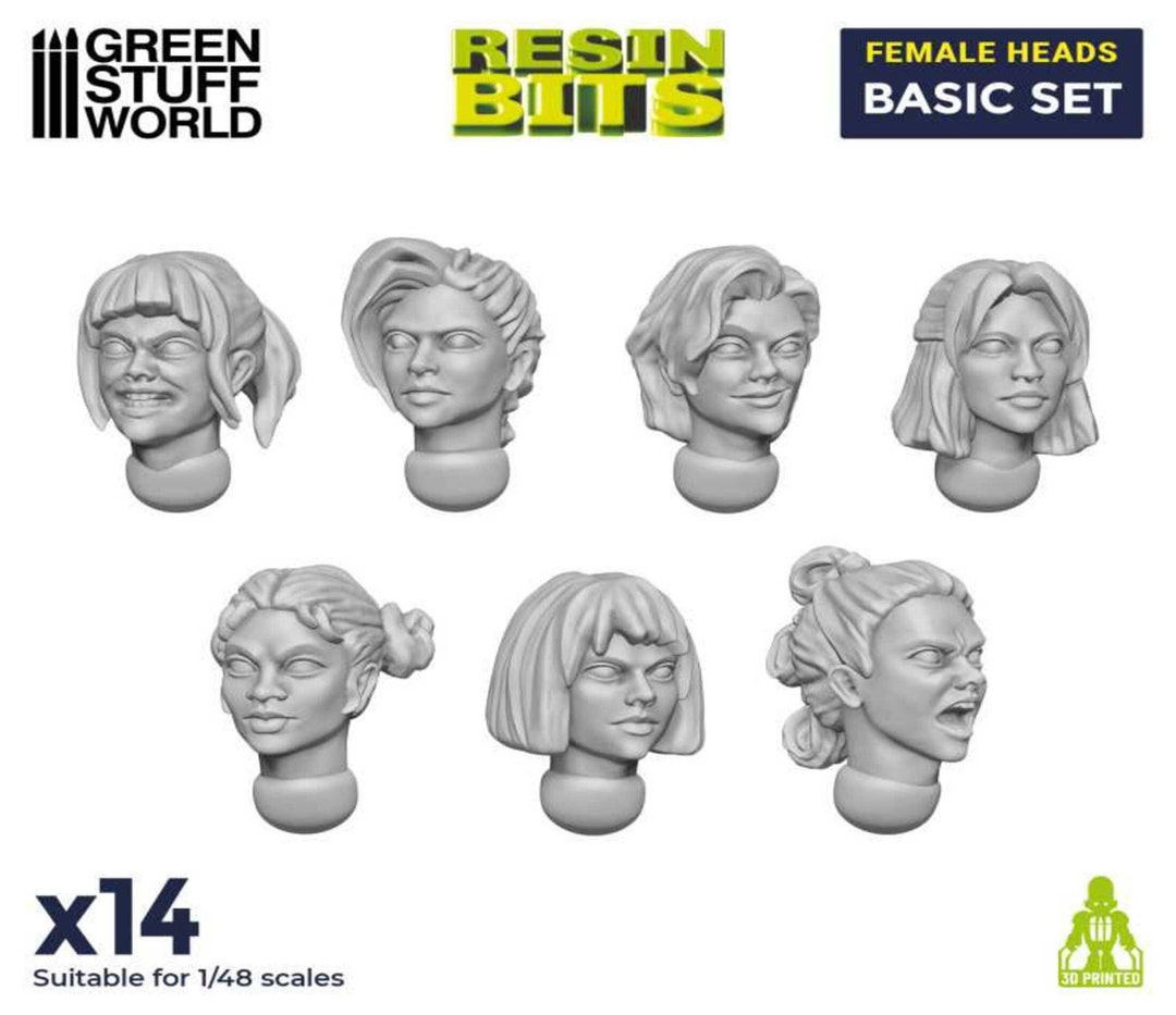 Female Heads Basic Set - Compatible With Wargames Wargaming Decor ...