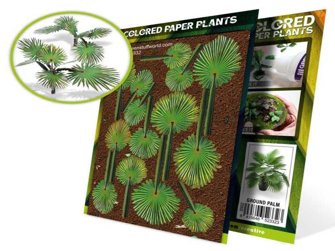 Colored Paper Plants - Ground Palm - Terrain Jungle Basing Materials ...