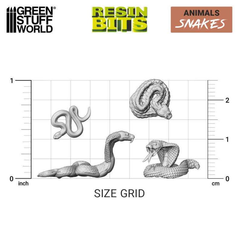 Snakes 3D Printed Set - Animals Resin Bits Swarm Desert Wargames ...