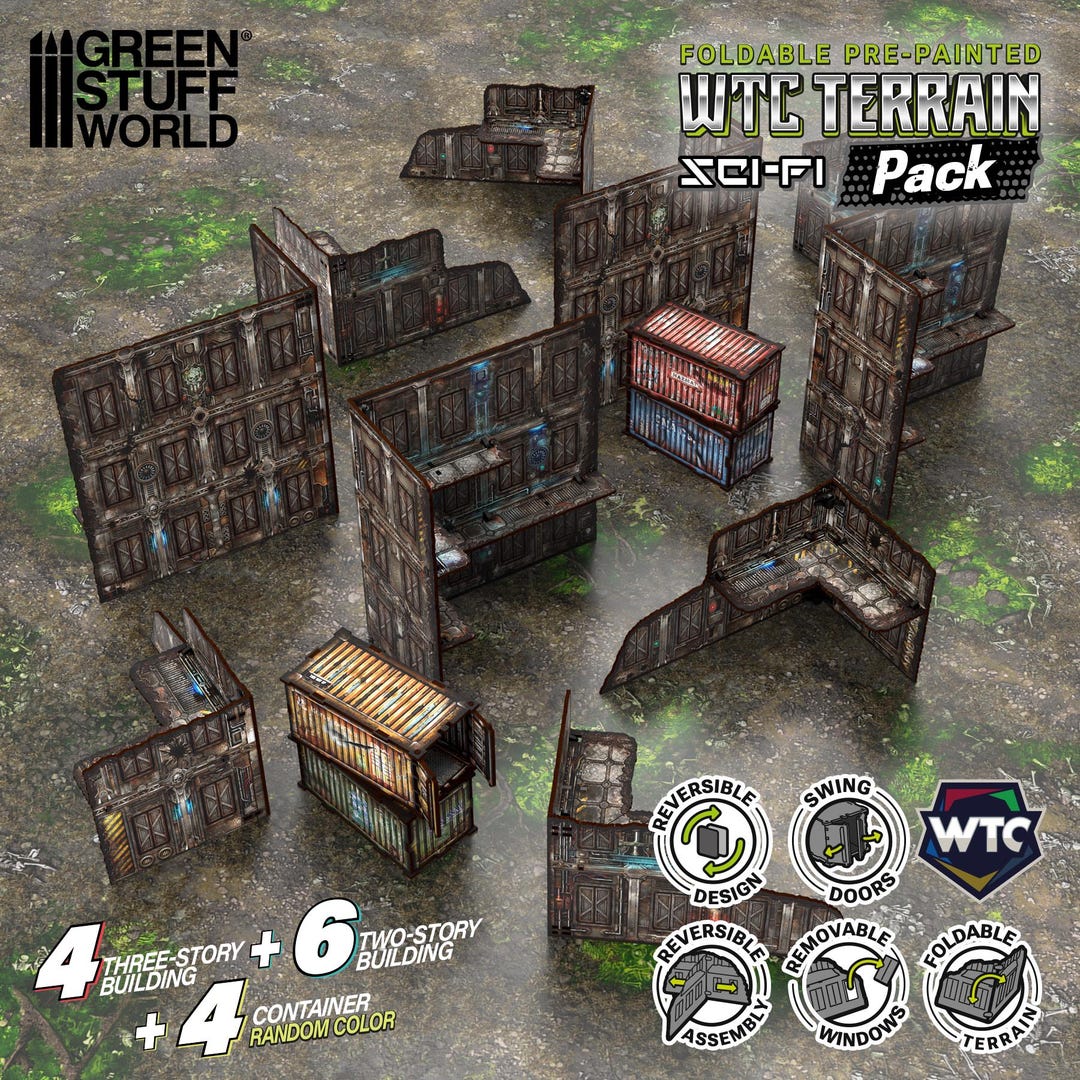 Pre-painted Foldable WTC Terrain Pack - Sci-fi Wtc Terrain Painted 10th ...