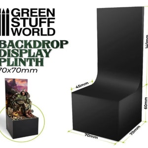 Backdrop Display Plinth 7x7x6cm Black - Base Figures Miniatures Scenery ...