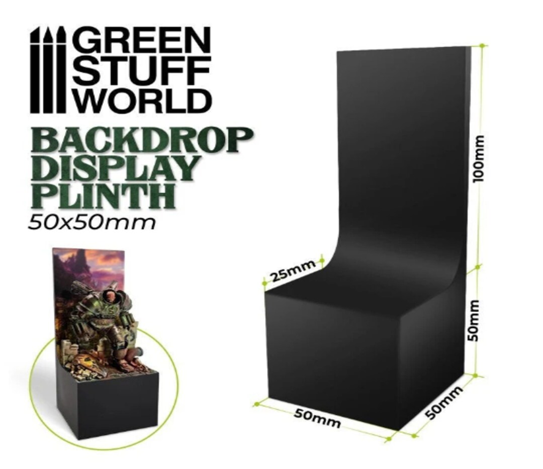 Backdrop Display Plinth 5x5x5cm Black - Base Figures Miniatures Scenery ...