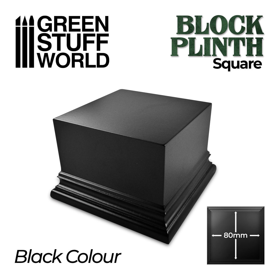 SQUARE DISPLAY PLINTH 8x8cm Black - Base Figures Miniatures Scenery ...