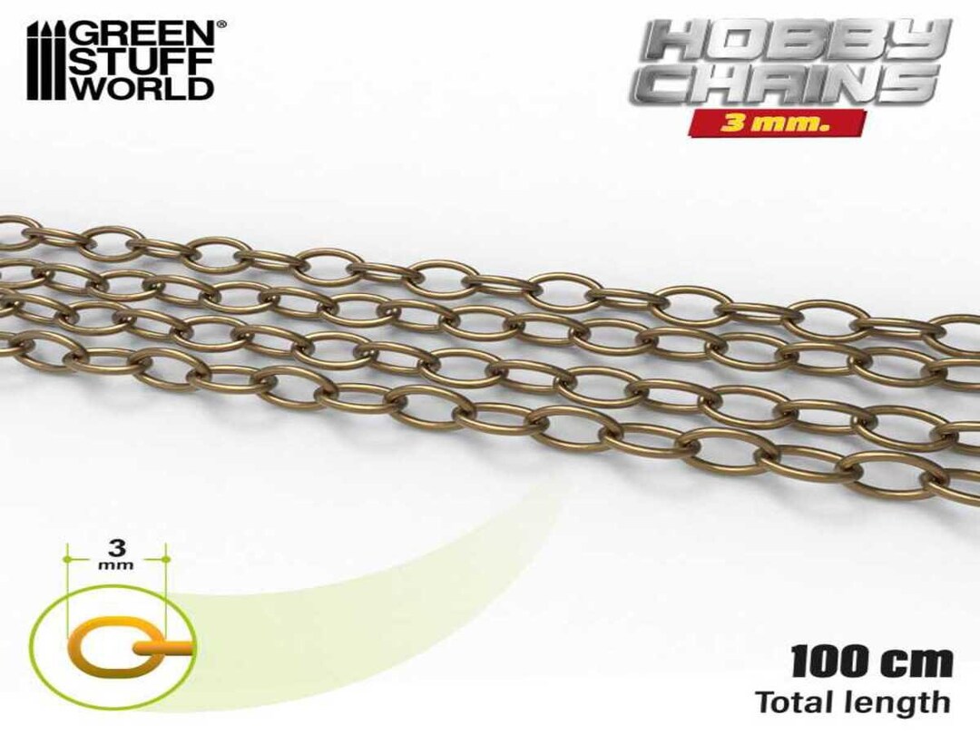 Hobby Chain 4 Mm - 1 Meter - Bronze Color - Compatible With Wargames ...
