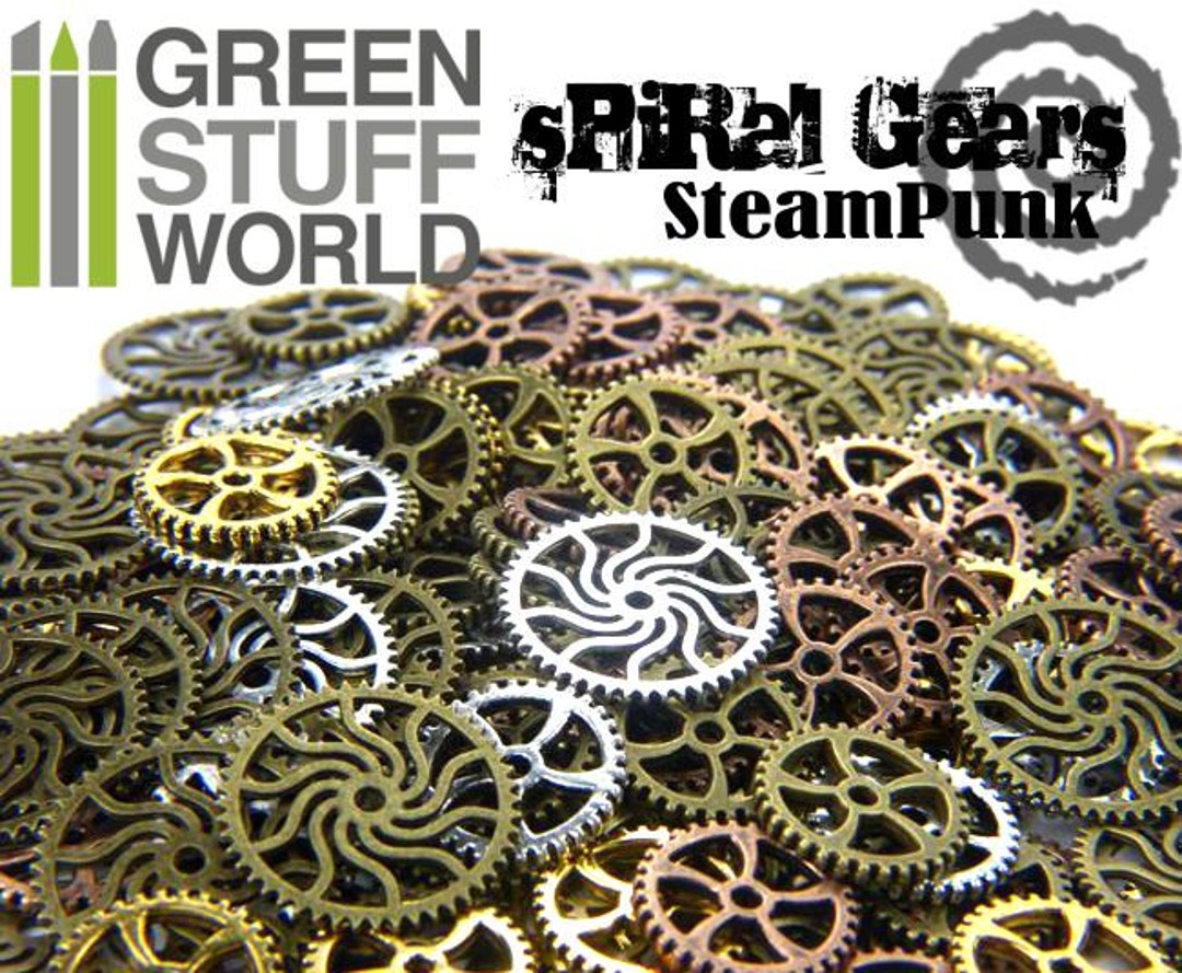 Set 85gr. - Spiral COGS and GEARS Steampunk - 40-50 Units - Sizes 1.5 ...