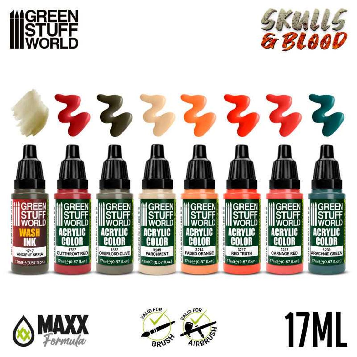 Paint Set - Skulls & Blood - Acrylic Paints Metallic Wargame Modeling ...