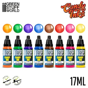Set 8x Candy Inks - Brush Airbrush Acrylic Paints Brilliant Varnish ...