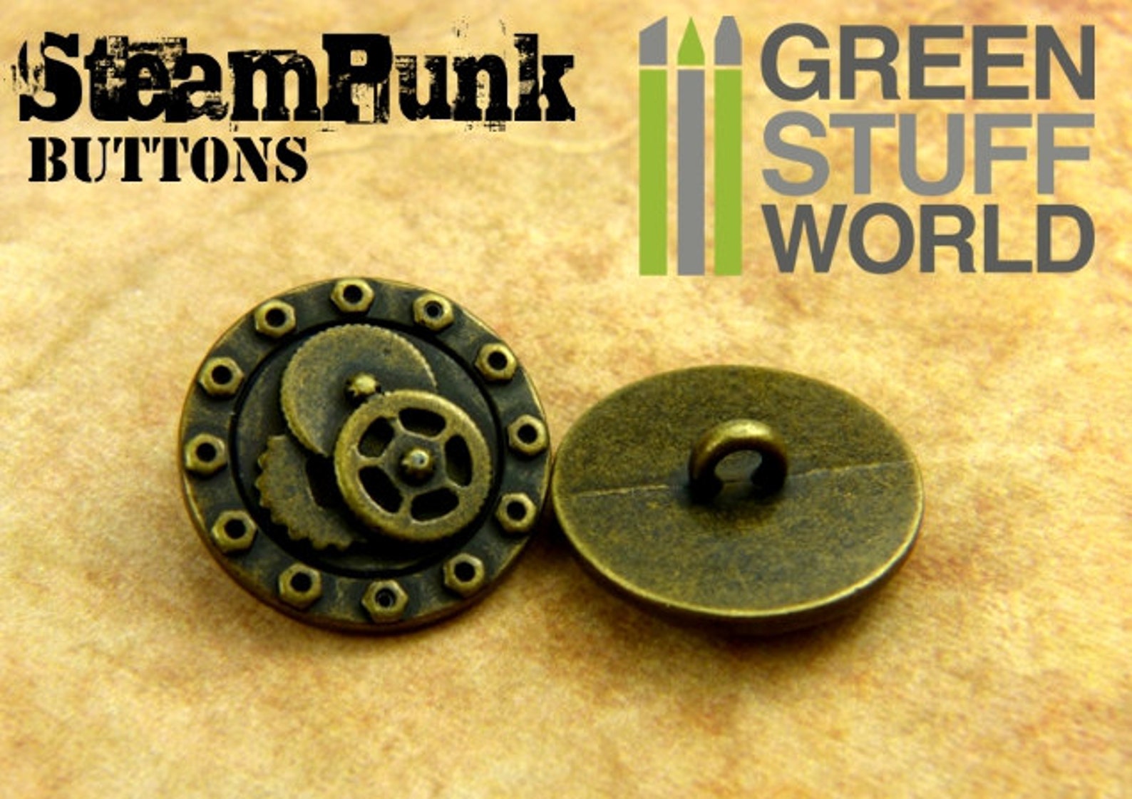 8x Steampunk Buttons BOLTS & GEARS Bronze 20mm Metal | Etsy