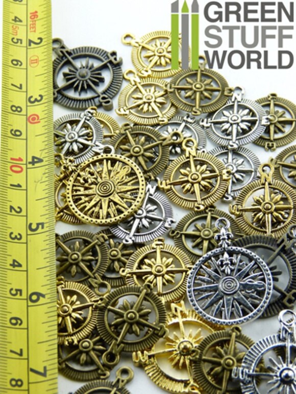 Set 85gr. Compass Windrose Beads Mix 20-30 units sizes | Etsy