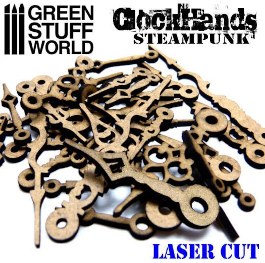 MDF WOOD Steampunk CLOCKHANDS - Laser Cut Modelling Wargames Figures ...