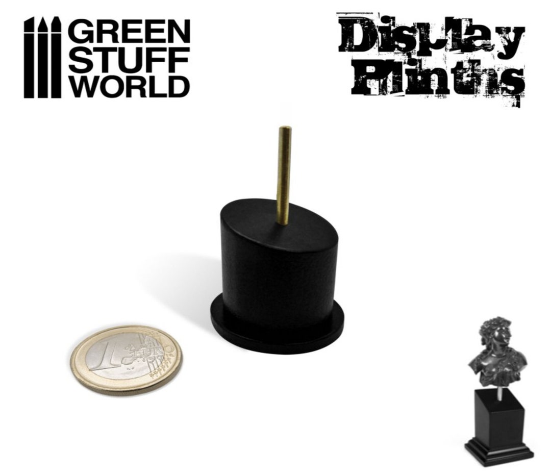 Tapered Round Bust Plinth 2,5x2,5cm Black - Base Figures Miniatures ...