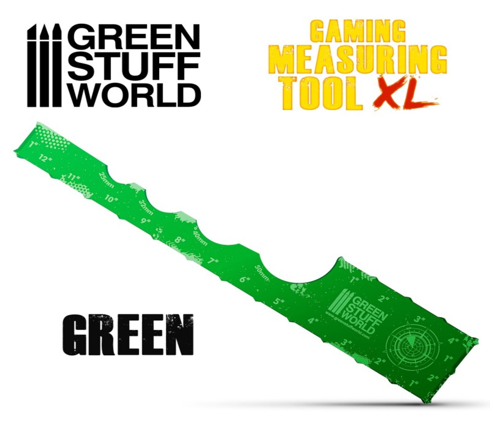 Gaming Measuring Tool Green 12 Inches Wargames Ruler 40k - Etsy