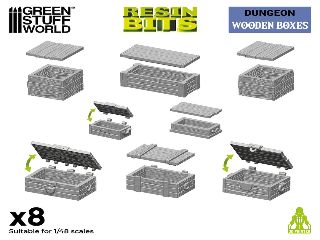 3D Printed Set - Wooden Boxes - Infinity Wargames Miniature Battlefield ...