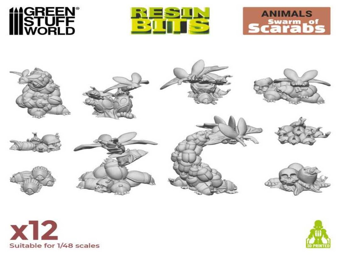 Swarm of Scarabs 3D Printed Set - Resin Bits - Animals - Insects ...
