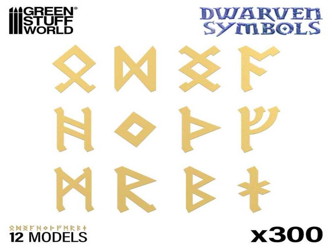 Dwarven Runes and Symbols - Brass Photo Ethed Compatible With Crafts ...