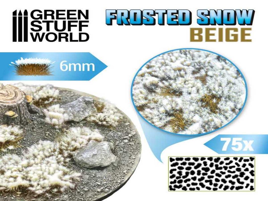Shrubs TUFTS - 6mm Frosted Snow - Beige - Scenery Miniature Diorama ...