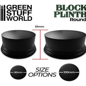 Round Block Plinth 10cm - Black - Base Figures Miniatures Scenery ...