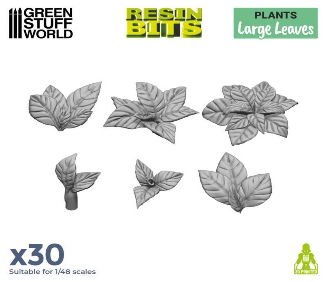 3D Printed Set Large Leaves Warhammer 40K Sigmar Decor Modelling ...