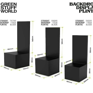 Straight Backdrop Display Plinth 6x6x6cm Black - Base Figures ...