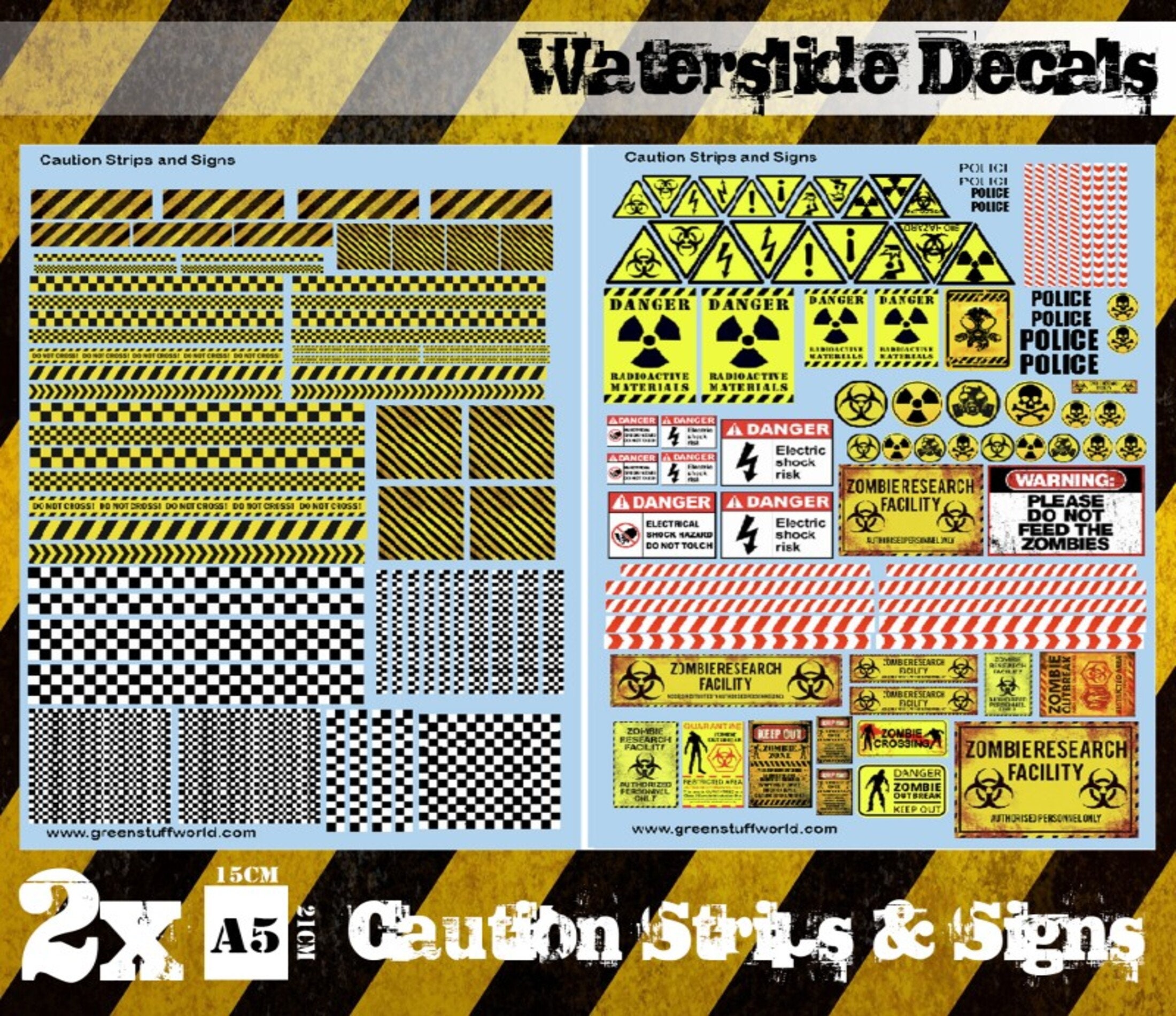 Waterslide Decals - Caution Strips and Signs - Water Slide Decals ...