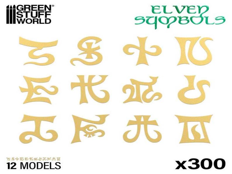 Elven Runes and Symbols - Brass Photo Etched Bits Compatible With ...