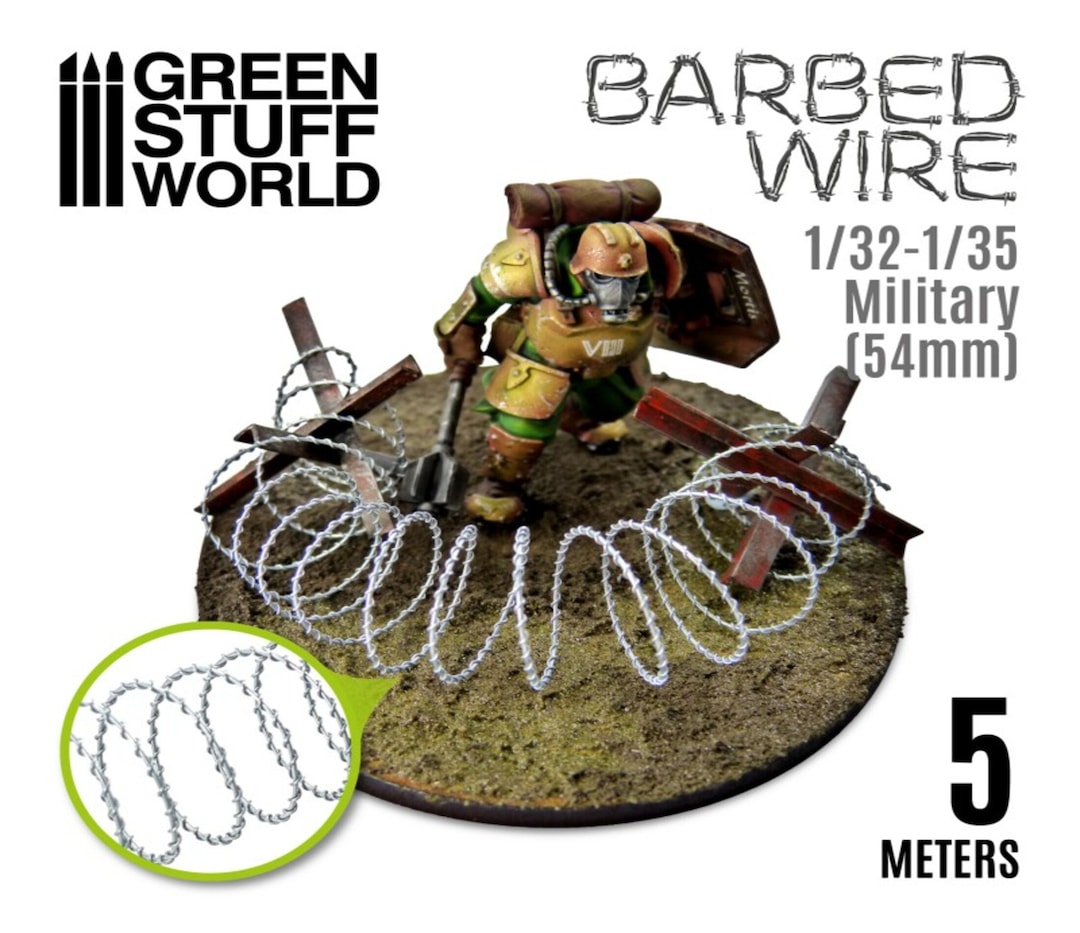 Simulated BARBED WIRE - 1/32-1/35 Military (54mm) Compatible With ...