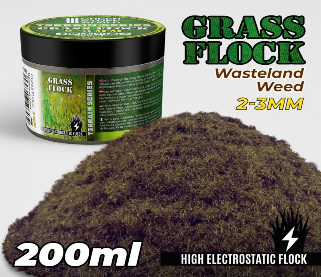 Static Grass Flock 2-3mm WASTELAND WEED 200 Ml Modelling Scenery ...