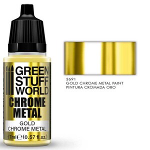 Chrome Paint - GOLD 17ml - Brush and Airbrush Metallic Paint Mirror ...