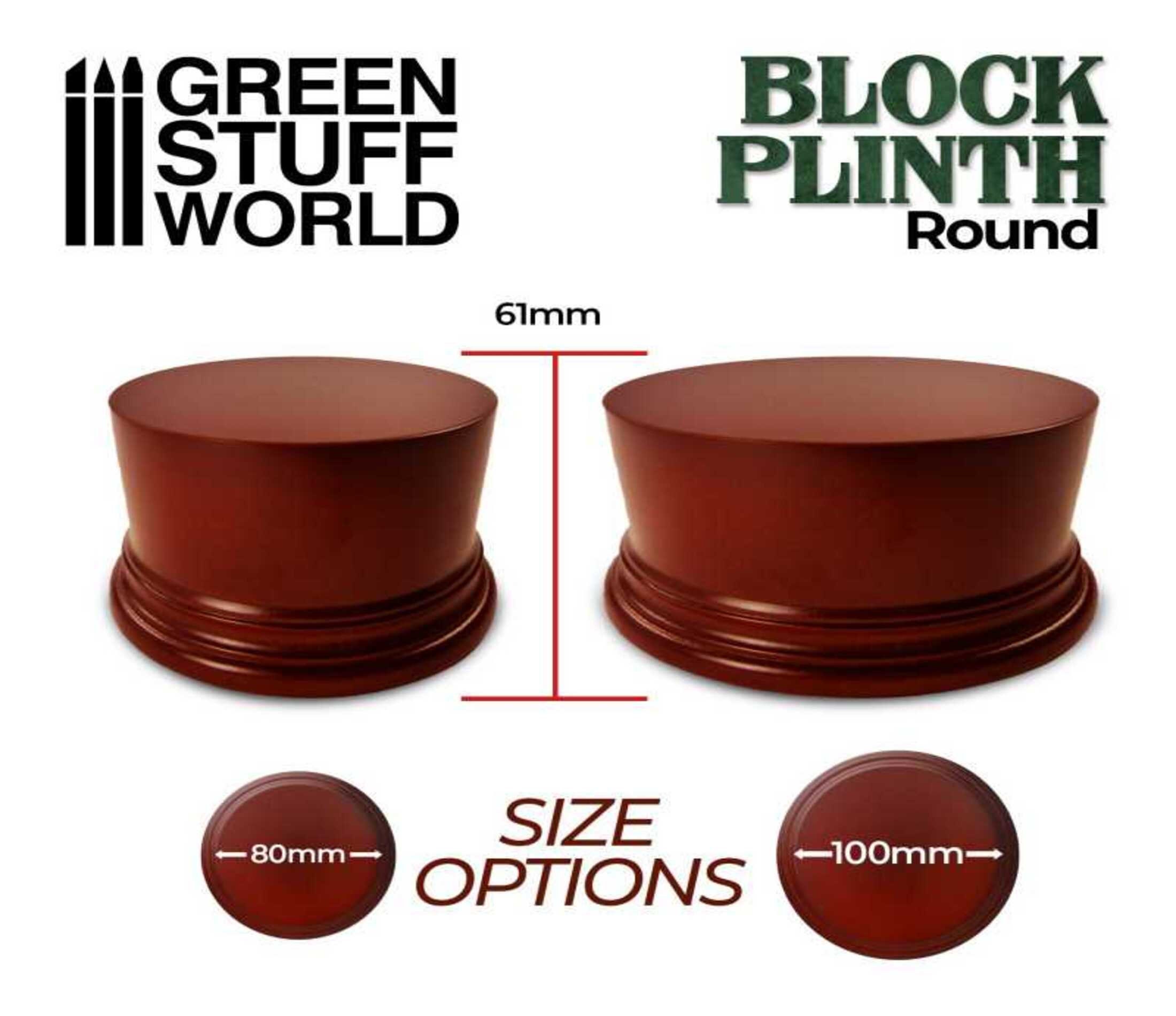 Round Block Plinth 8cm - Hazelnut - Base Figures Miniatures Scenery ...
